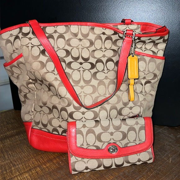 Coach | Bags | Coach Signature Large Tote Purse And Park Signature ...